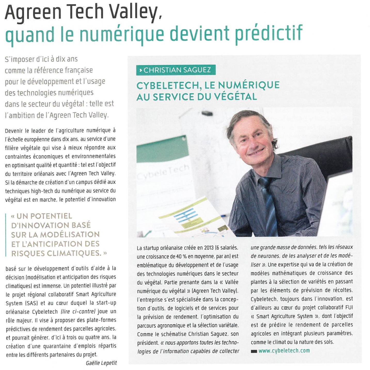Agreen Tech Valley et Cybeletech - Orléans pépinières