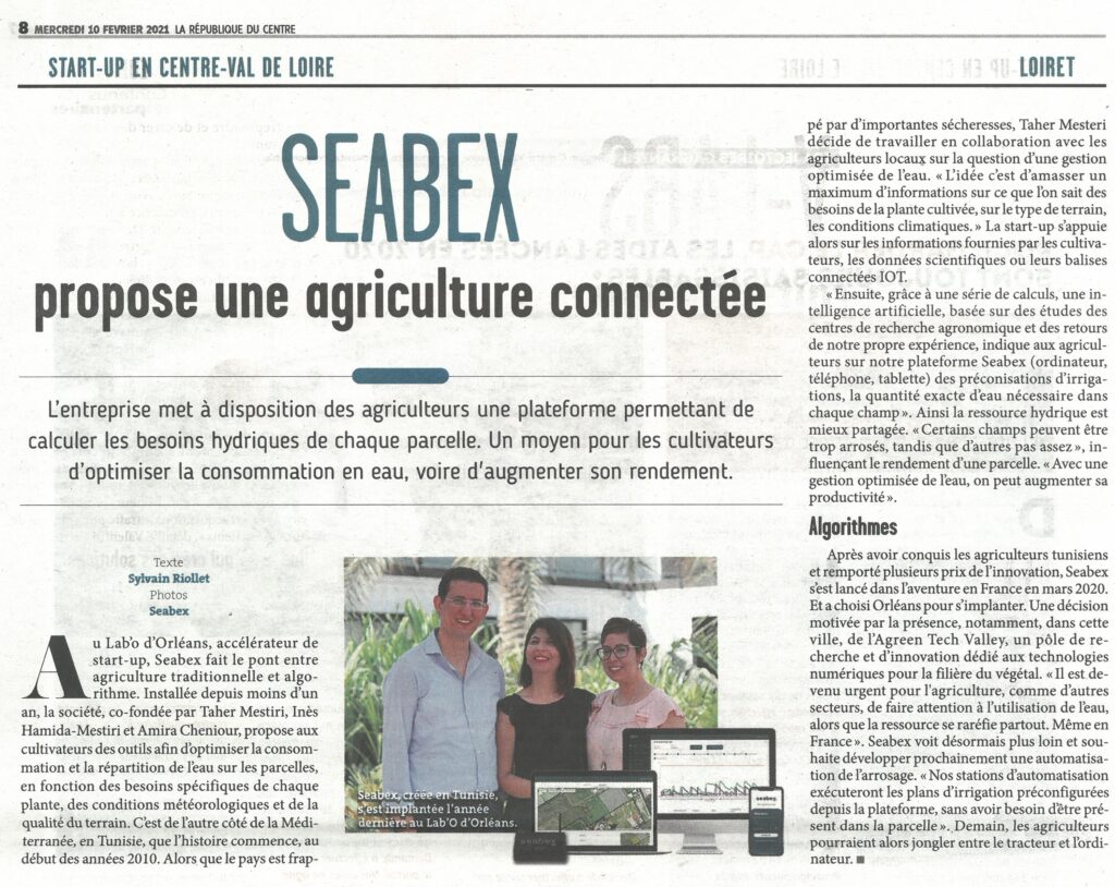 L'agriculture connectée avec Seabex - Orléans pépinières